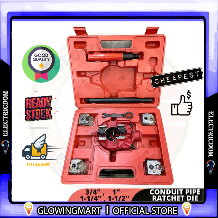 Conduit PIPE MANUAL RATCHET DIES SET PIPE THARENDER 3/4-1-1/2 ( CONDUIT DIE SET ) GI DIES SET ...
