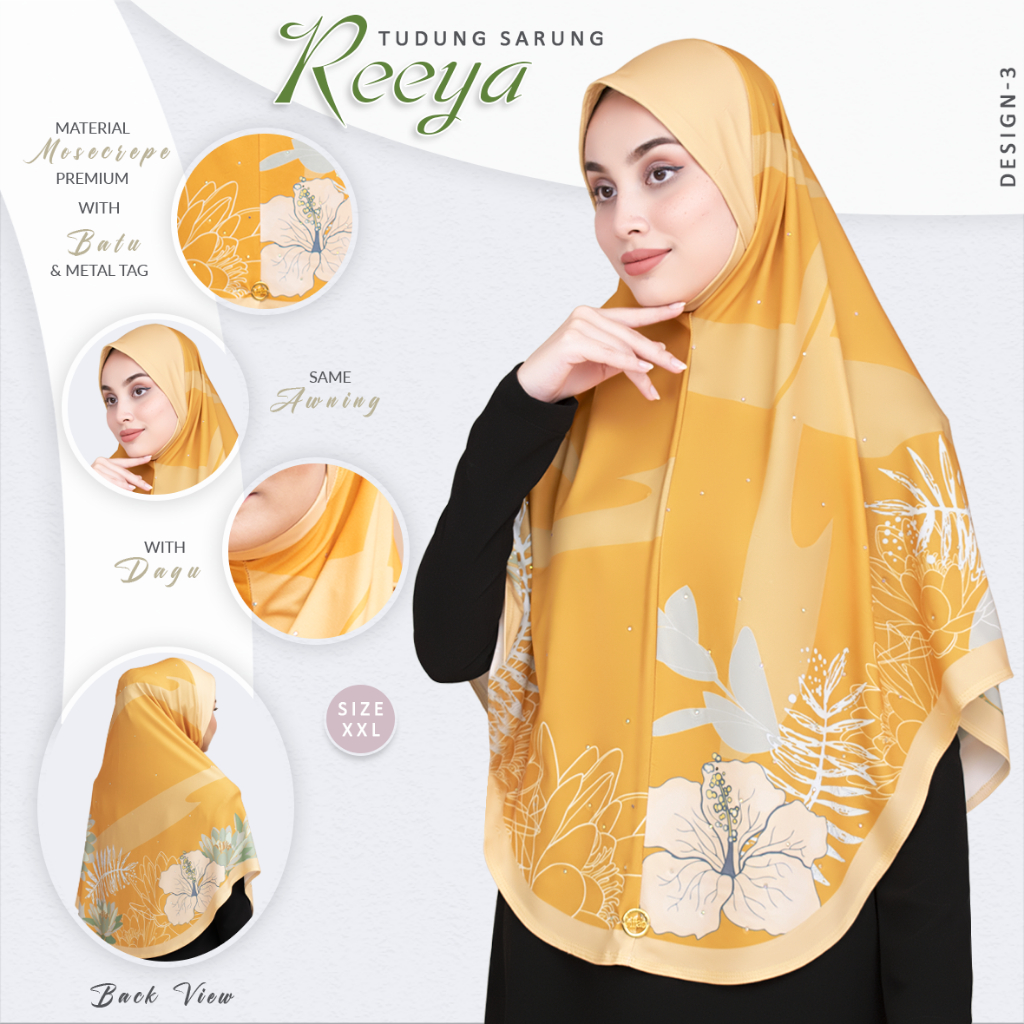 สินค้ามาแรง Reeya Tudung Sarung Mosecrepe พิมพ์ลาย ขนาด XXL พร้อม Batu โดย DIVA STYLE | Shopee ...