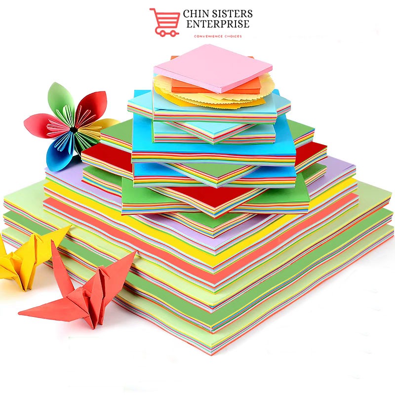 Origami กระดาษสี งานฝีมือ สี่เหลี่ยม พับกระดาษ หัตถกรรม Kertas Warna ...