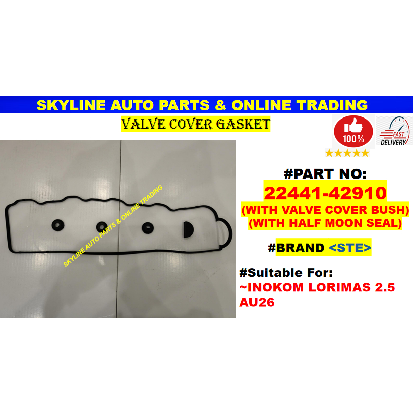 ปะเก็นฝาครอบวาล์ว 22441-42910 (พร้อมซีลครึ่งดวง และบูชฝาครอบวาล์ว ...