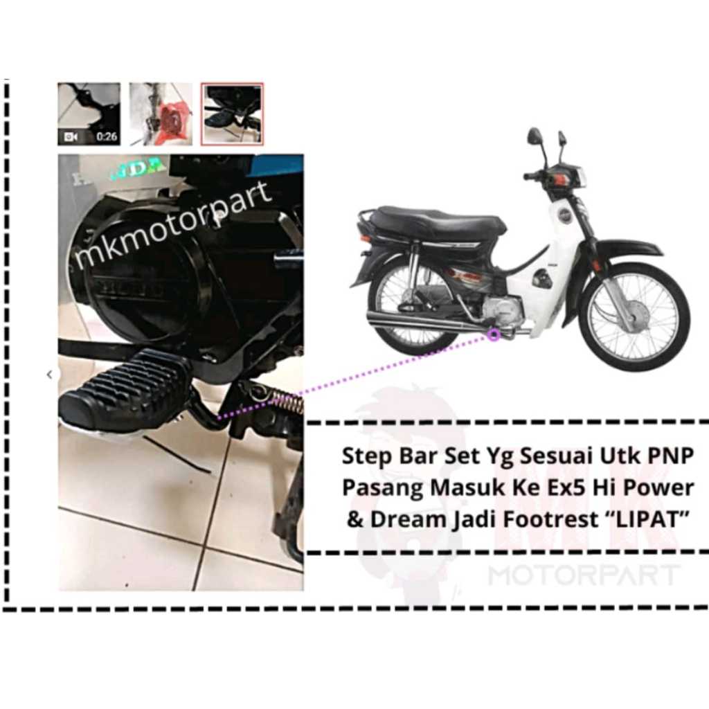 ด้านหน้า STEP BAT SYM SPORT BONUS/FRONT ขา STEP เหล็กพับ FOOTREST เหมาะ ...