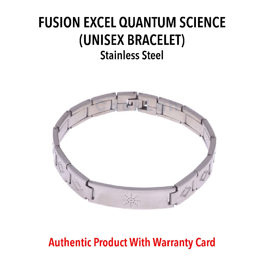 Fusion Excel (AUTHENTIC) Quantum Energy สร้อยข้อมือ Unisex สแตนเลส Scalar Energy เทคโนโลยี ...