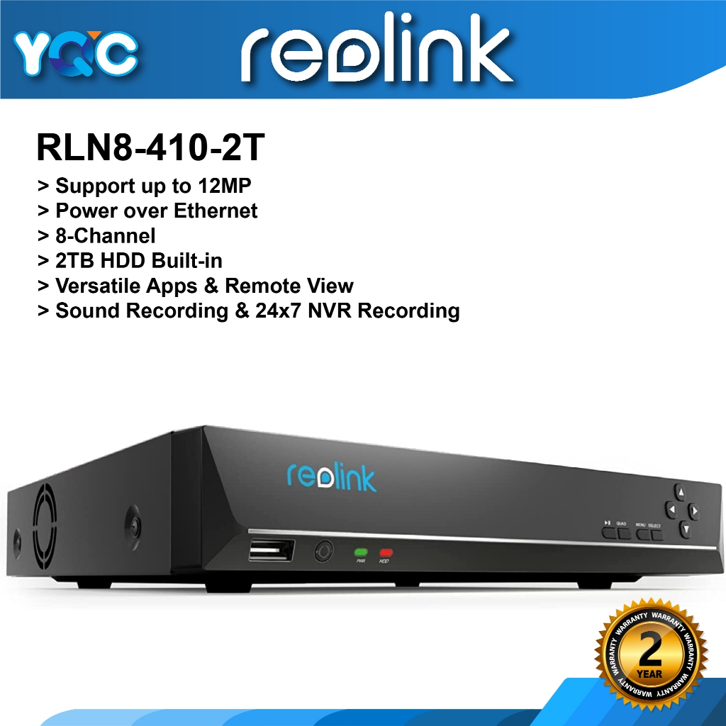Reolink RLN8-410-2TB สมาร์ทล่าสุด AI 4K NVR 8 ช่องรองรับทั้งหมด 12MP/8MP/5MP/4MP Poe/ WiFi กล้อง ...