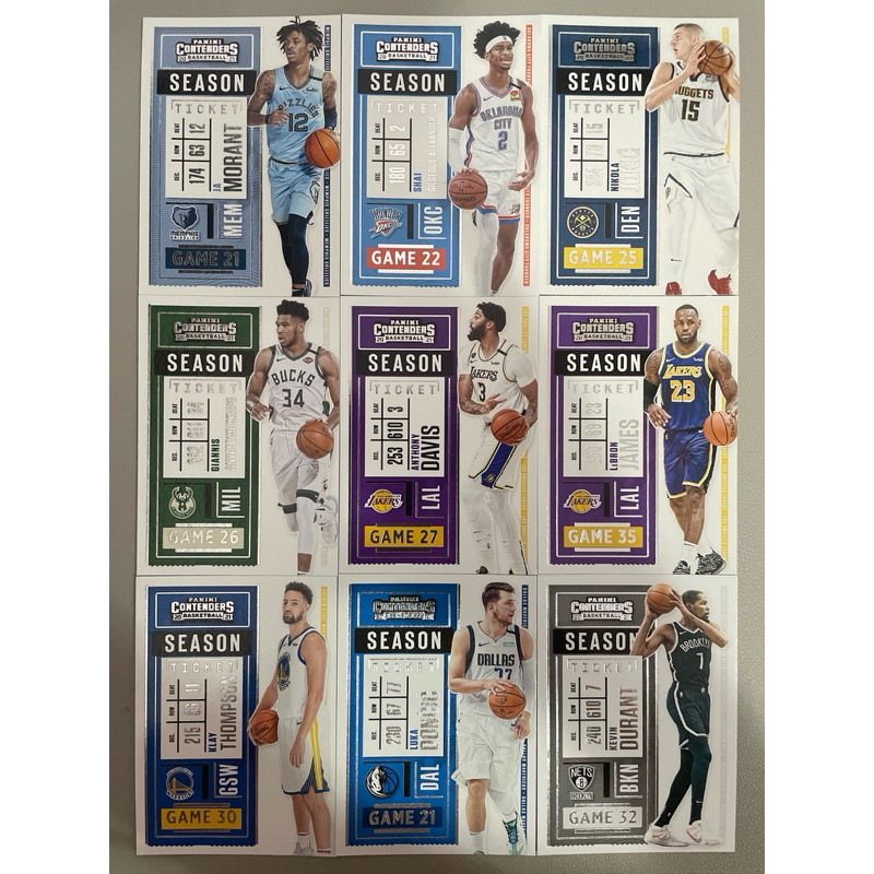 ใหม่การ์ดพื้นฐาน NBA PANINI ปี 2020 SEASON TICKET BASE | Shopee Thailand