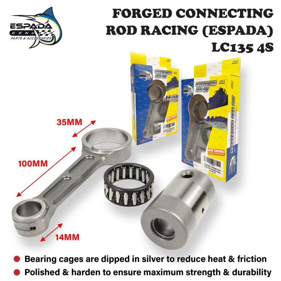 Lc135 4S / LC 135 4S ESPADA RACING FORGED CONNECTING ROD CON ROD RACING ...