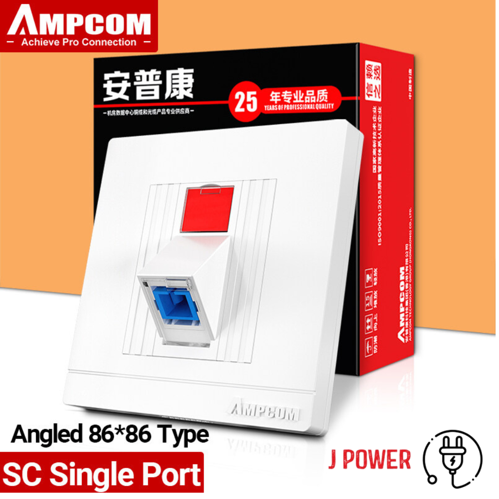 Ampcom แผ่นผนังมุมไฟเบอร์ออปติก LC SC FC ST Simplex Duplex FTTH Fiber Coupler อะแดปเตอร์ ...