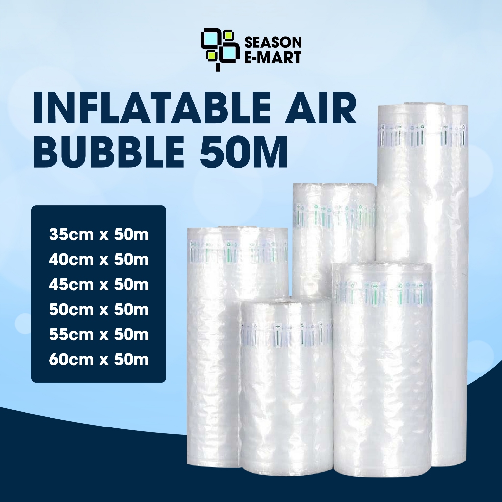 50m BIG INFLATABLE AIR BUBBLE PACKAGING PROTECTIVE BUBBLE WRAP PACK BIG ...