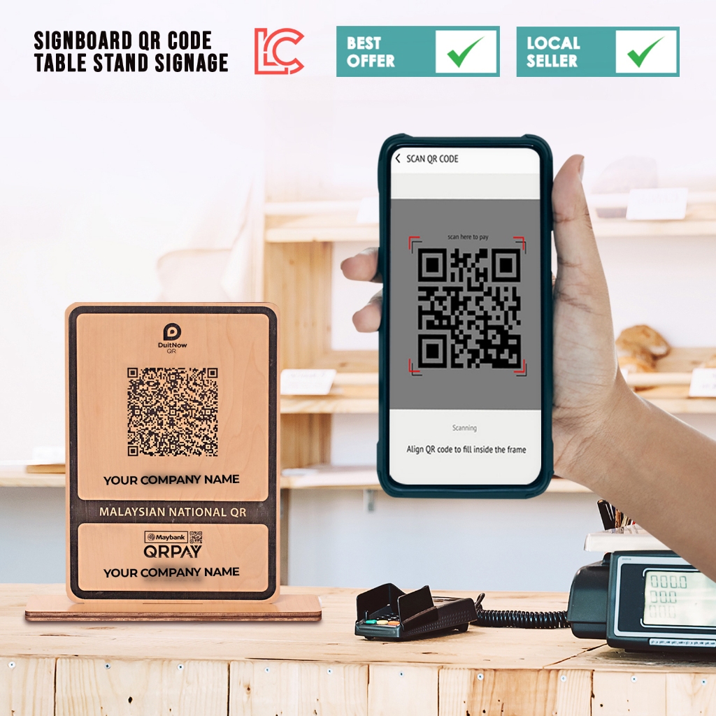 ป้ายสัญลักษณ์ QR Code EWallet QR Code เลเซอร์แกะสลัก | Shopee Thailand