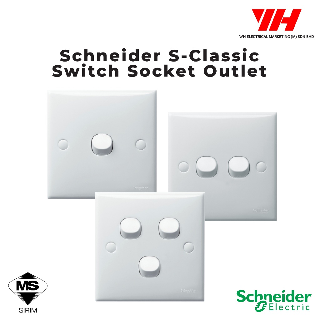 Schneider S-Classic Series สวิตช์ และซ็อกเก็ต ซีรีส์เต็ม Suis Rumah ...