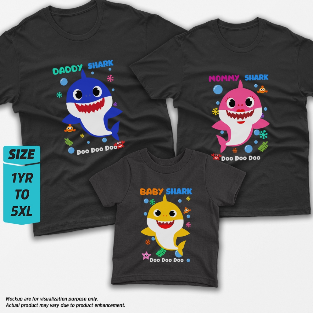 Baby Shark Custom Birthday T เสื้อธีมชุดครอบครัว Baju Custom Daddy ...