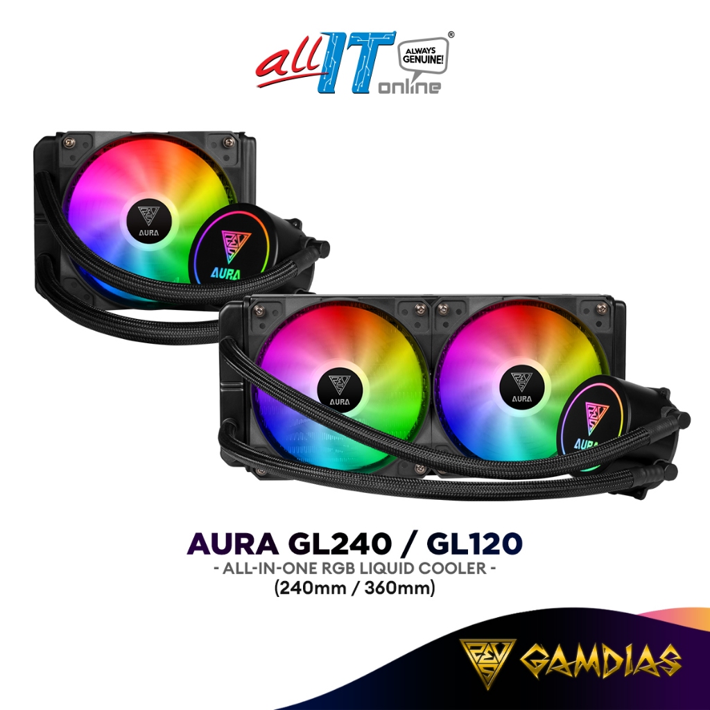 Gamdias AURA GL240 / GL120 All-in-One RGB CPU Cooler Intel & AMD CPU ...