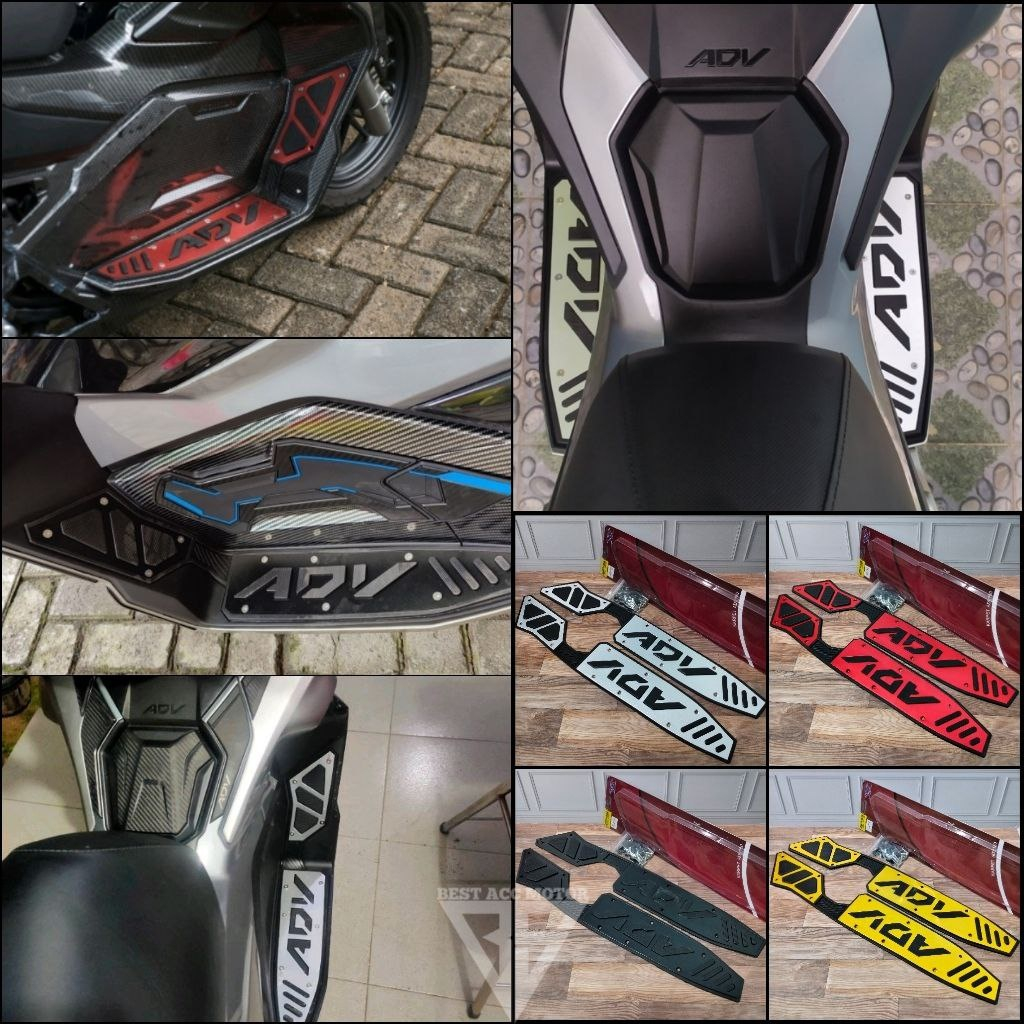 Honda ADV150 พรมเท้าเหยียบชั้นแผง Footboard โลหะผสม Pengalas Kaki ADV ...