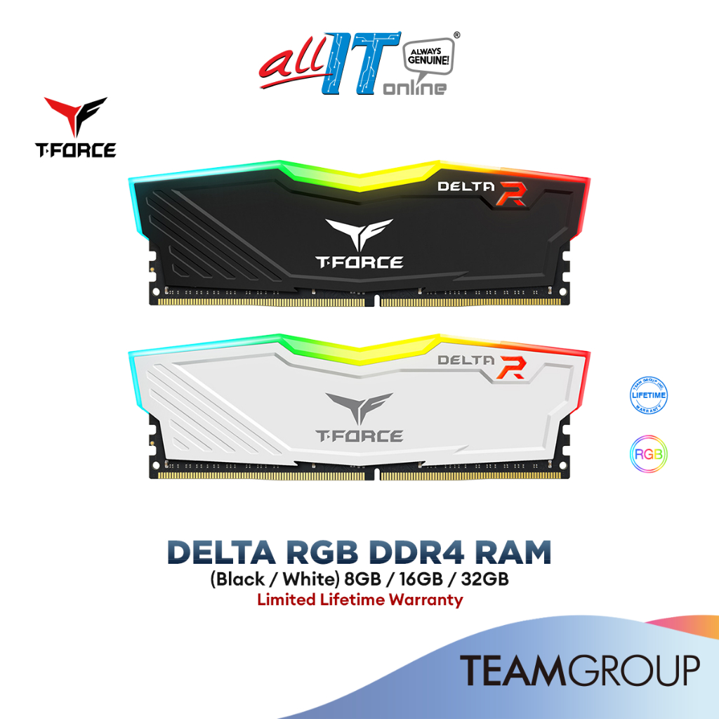 Teamgroup T-FORCE DELTA RGB DDR4 DESKTOP GAMING RAM 3200MHz TF三维 ...
