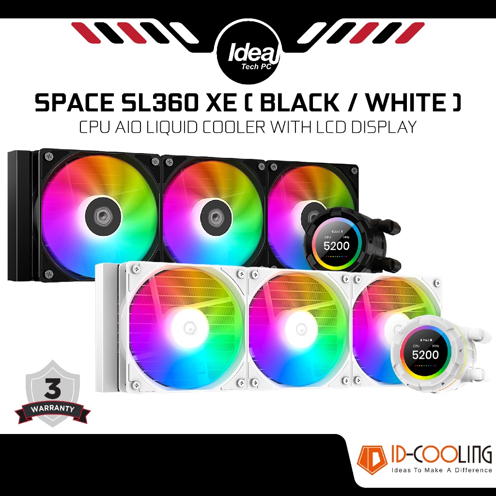 Id-cooling SPACE SL360 XE พัดลมระบายความร้อน CPU AIO 360 มม. สีดํา สี ...