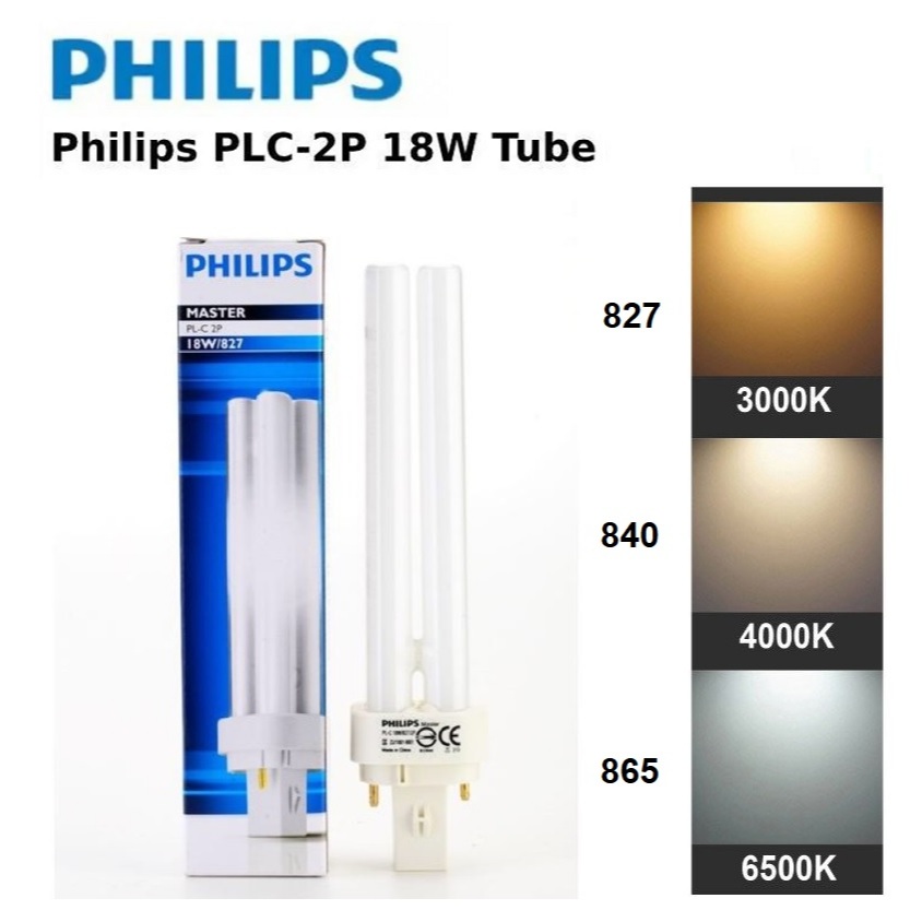 Philips PLC 2P 18W MASTER PL-C (827 Warm White / 865 Daylight) หลอดไฟ | Shopee Thailand