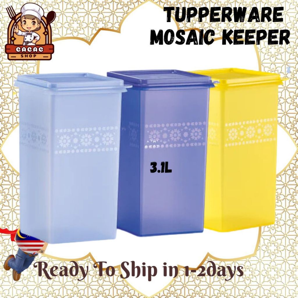 Tupperware Mosaic Keeper 3.1L Bekas Makan Berkas Kuih Raya Air Tight Liquid กระชับ | Shopee Thailand
