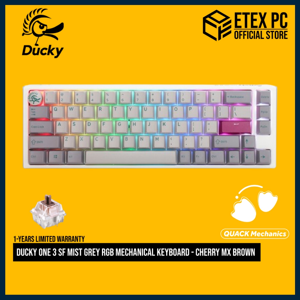 Ducky One 3 SF Mist Grey RGB Mechanical Keyboard - Cherry MX Brown ...
