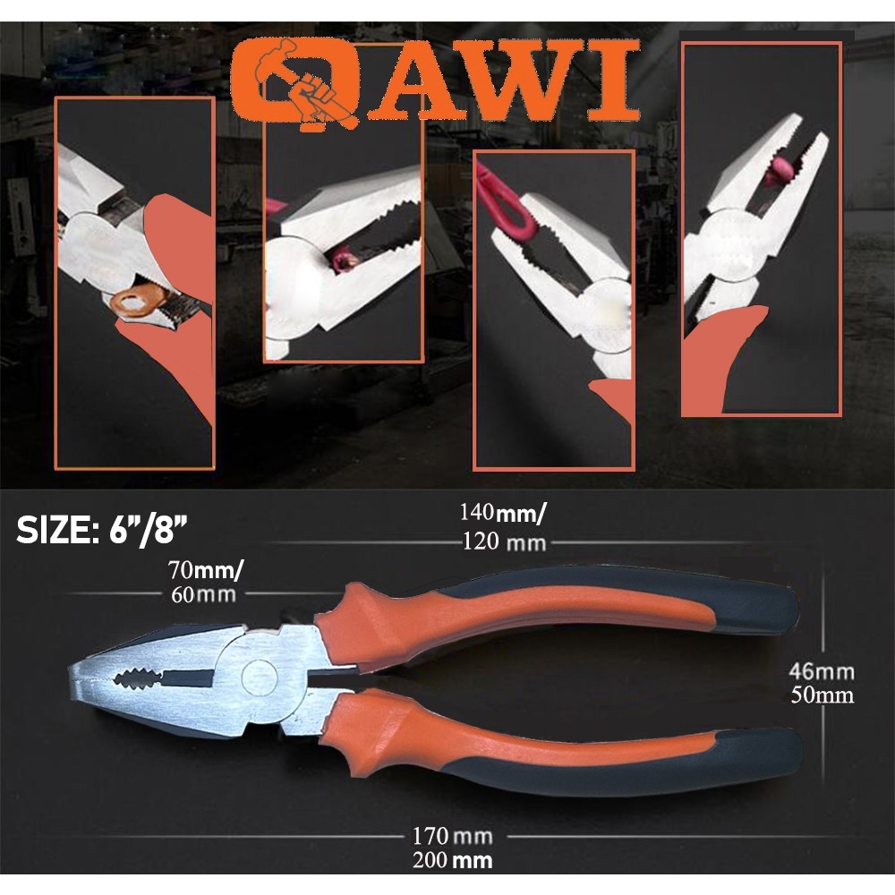 6" /8" คีมรวม/คีมจมูกยาว/คีมปากเฉียง/Gabung Mulut Buaya/Muncung Tirus ...