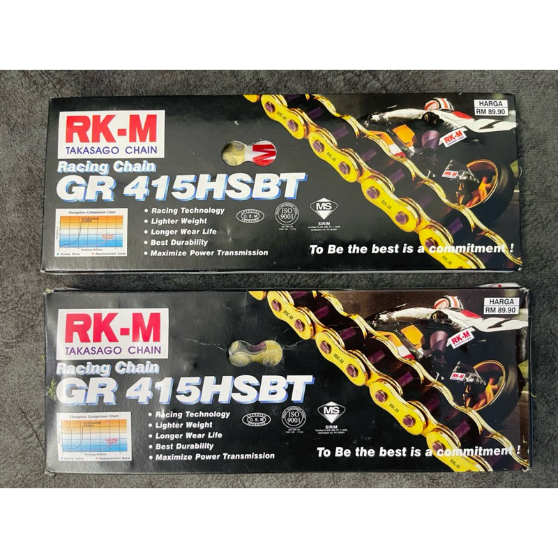 RKM RACING CHAIN GR415HSBT X 122L GOLD Heavy Duty 415-122L 120L 132L RK-MAGAGO CHAIN | Shopee ...
