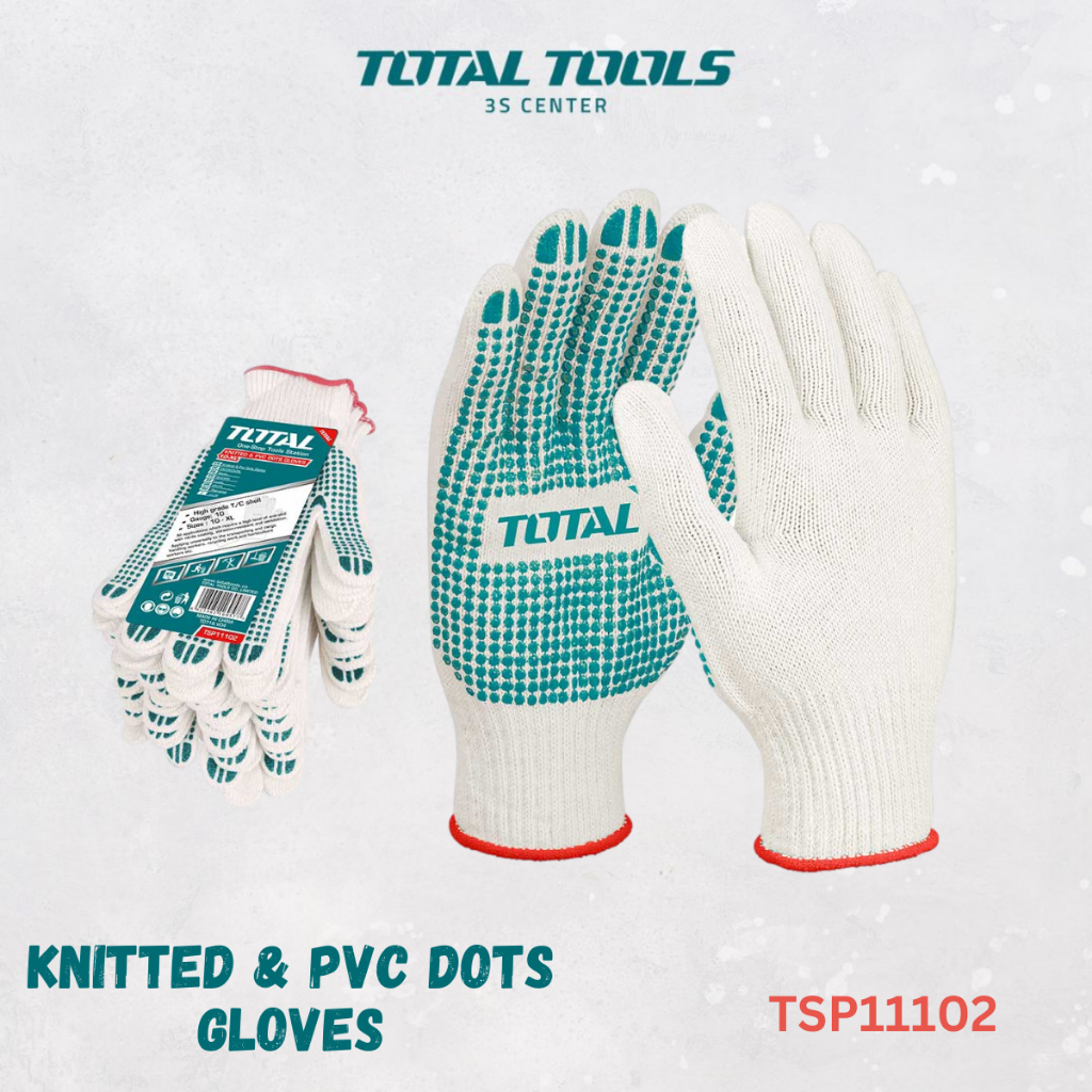 ถุงมือถักนิตติ้ง PVC ลายจุด - TSP11102 | Shopee Thailand