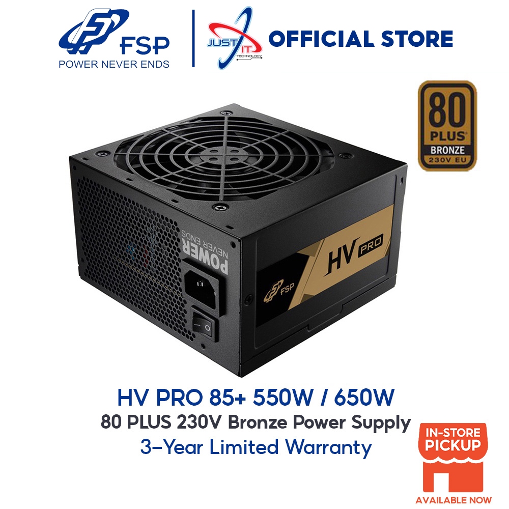 Fsp HV Pro 85 80 Plus แหล่งจ่ายไฟสีบรอนซ์ (550W/650W) - PSU | Shopee ...