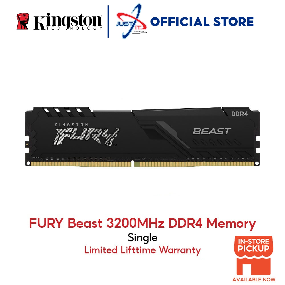 KINGSTON FURY BEAST BLACK DDR4 Gaming Pc Ram ( 8GB /16GB / 32GB ) ( 2666MHZ / 3200MHZ / 3600MHZ ...