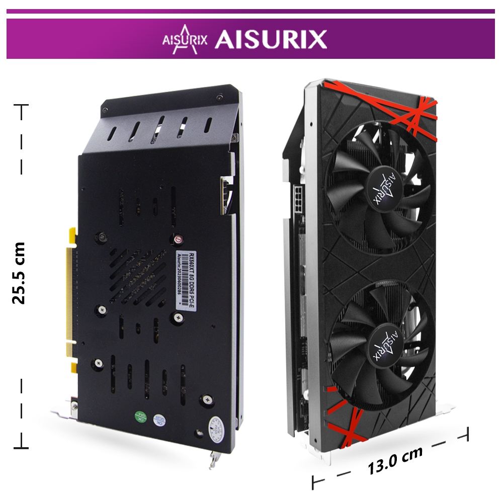 Aisurix RX 560XT 8GB กราฟิกการ ์ ด RX580 AMD GPU คอมพิวเตอร ์ การ ์ ด ...