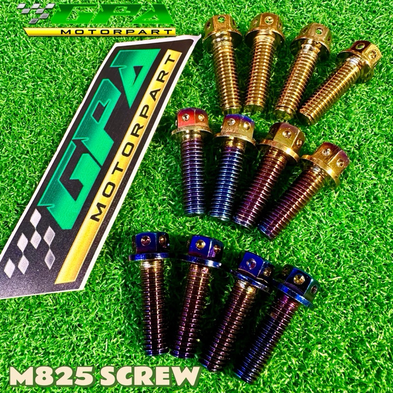 M825 สกรูไทเทเนียม สีทอง สีฟ้า | Shopee Thailand