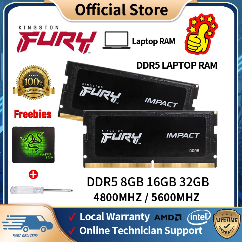 Kingston FURY IMPACT DDR5 RAM แล็ปท็อป SODIMM 4800/5600Mhz 1.1V Gaming RAM หน่วยความจําโน้ตบุ๊ค ...