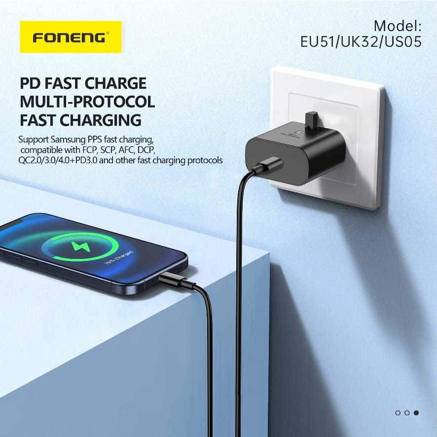 【FONENG】ที่ชาร์จเร็ว 25w USB-C ( UK32 ) รองรับ FCP SCP AFC DCP QC3.0 4. ...