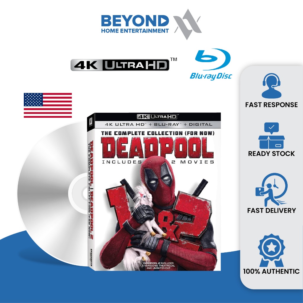 Deadpool 2-Film Collection [4K Ultra HD + Bluray] Movie HD Blu Ray Disc ...