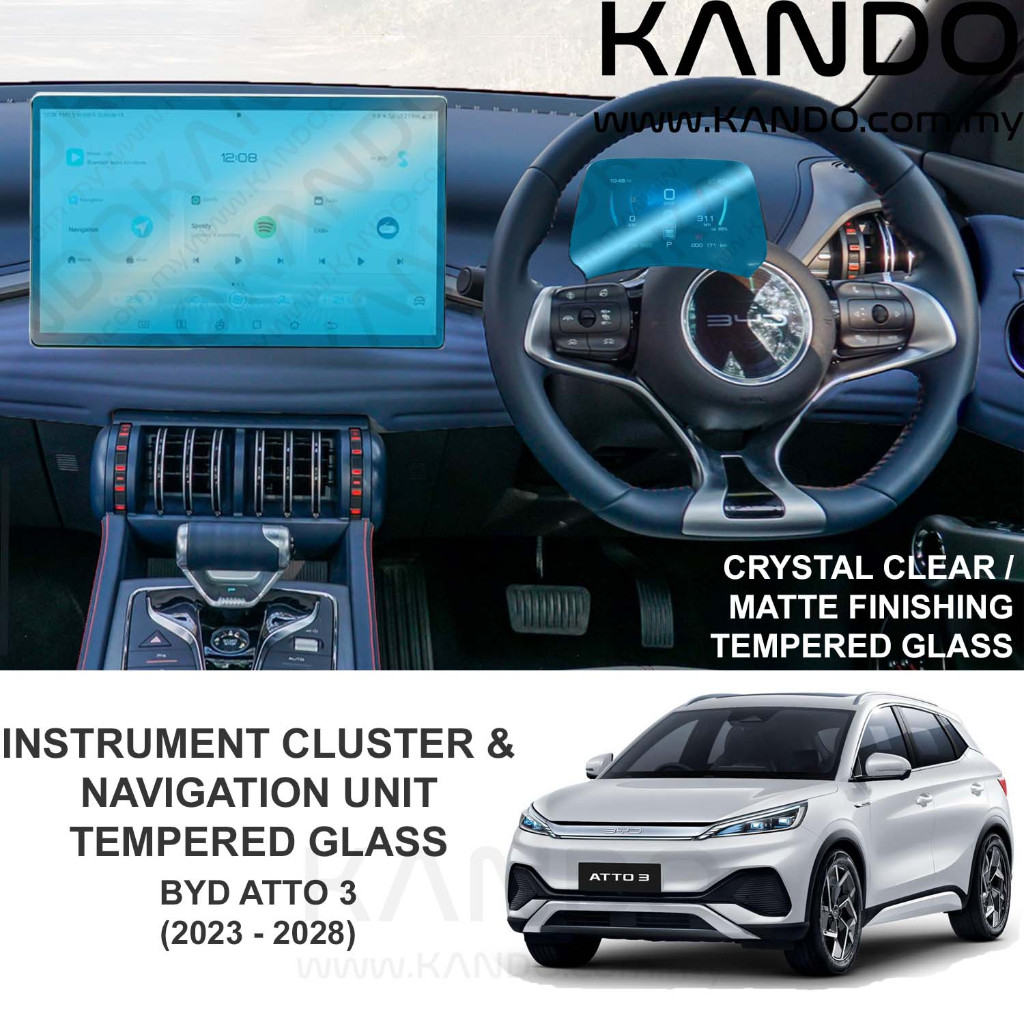 Byd Atto 3 กระจกนิรภัย Atto 3 หน้าจอ GPS BYD Atto 3 กระจกนิรภัย ...