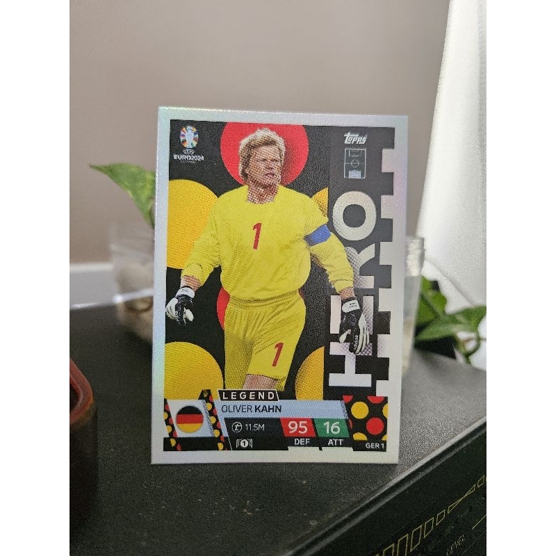 Topps Euro 2024 Match Attax Emerald Card Hero GER 1 Legend Oliver Kahn ...