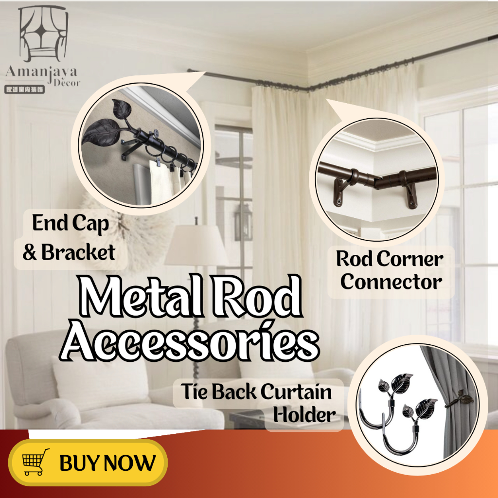 Aksesori Rod Besi Langsir /Aksesori Rod Langsir / อุปกรณ์เสริมแท่งเหล็ก ...