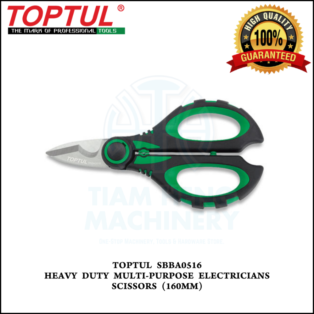 Toptul SBBA0516 HEAVY DUTY MULTI-PURPOSE ELECTRICIAN SCISSORS 160MM ...