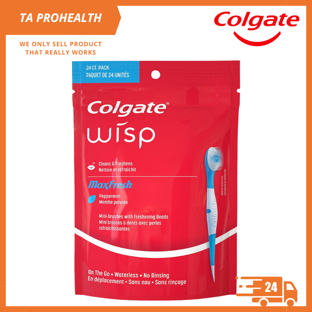 Colgate Wisp Max Fresh Peppermint แปรงสีฟันสําหรับเดินทางขนาดเล็กแบบใช้ ...