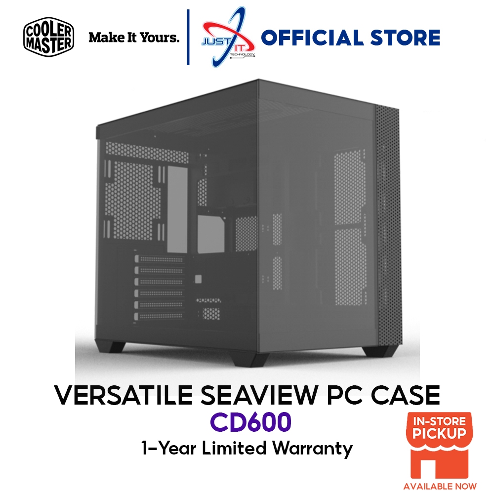 Cooler MASTER CD600 VERSATILE SEAVIEW PC CASE / CASING - ( สีดํา / สี ...