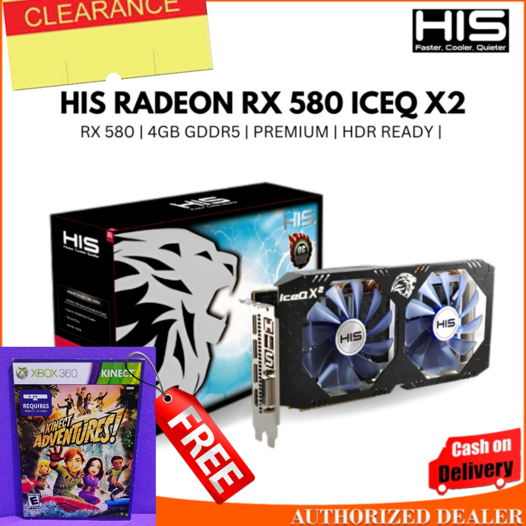 His RX 580 OC 2304 SP พร้อม Xbox 360 Gaming GPU ใช้ AMD RX GPU Gaming RX 570 RX580 | Shopee Thailand