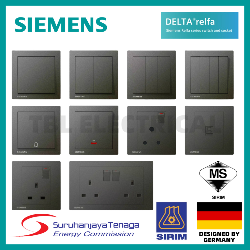 Sirim SIEMENS DELTA Relfa SERIES SWITCHES & SOCKET OUTLET (DARK GREY ...