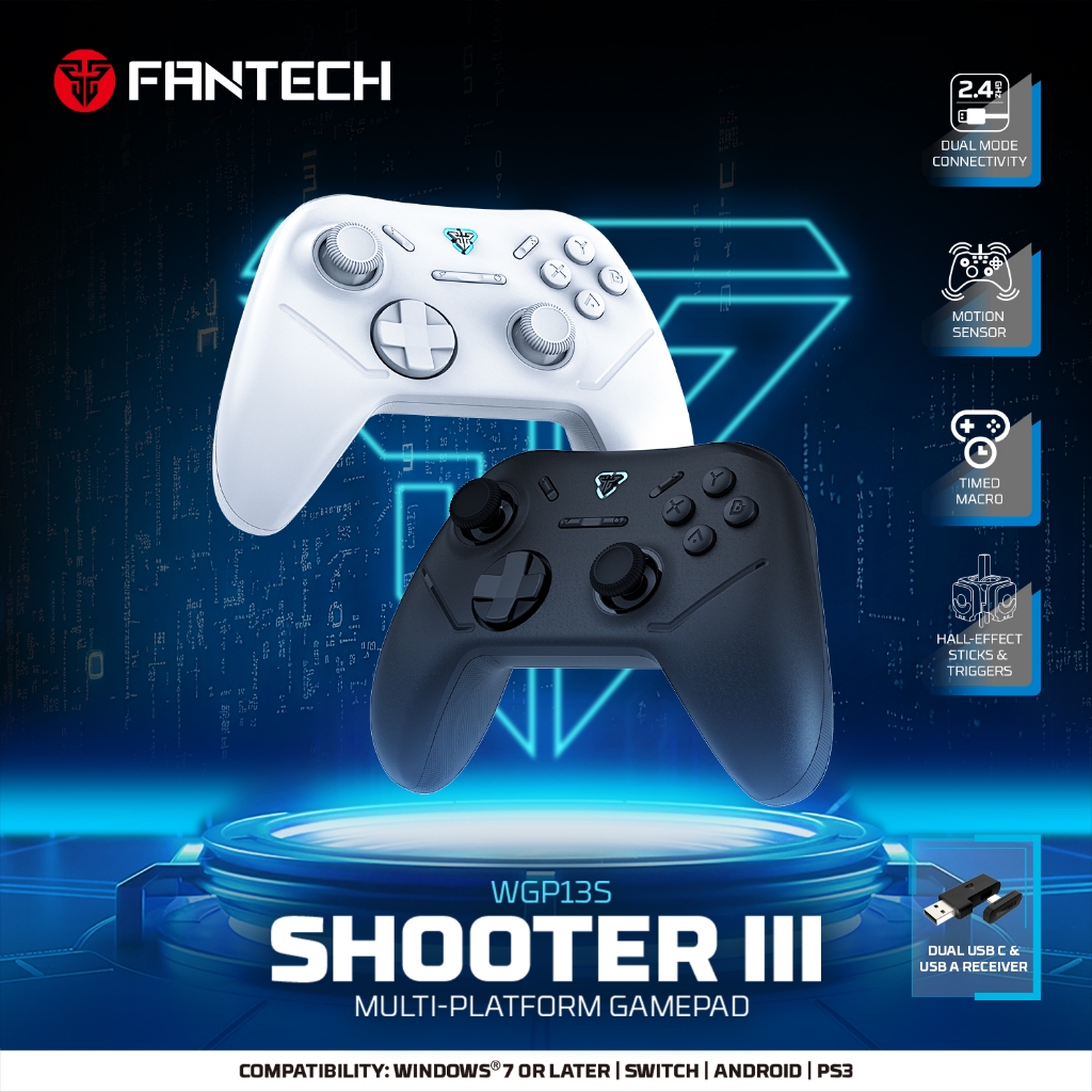 Fantech WGP13S Shooter III เกมแพดหลายแพลตฟอร์ม 2.4GHz การเชื่อมต่อโหมด ...