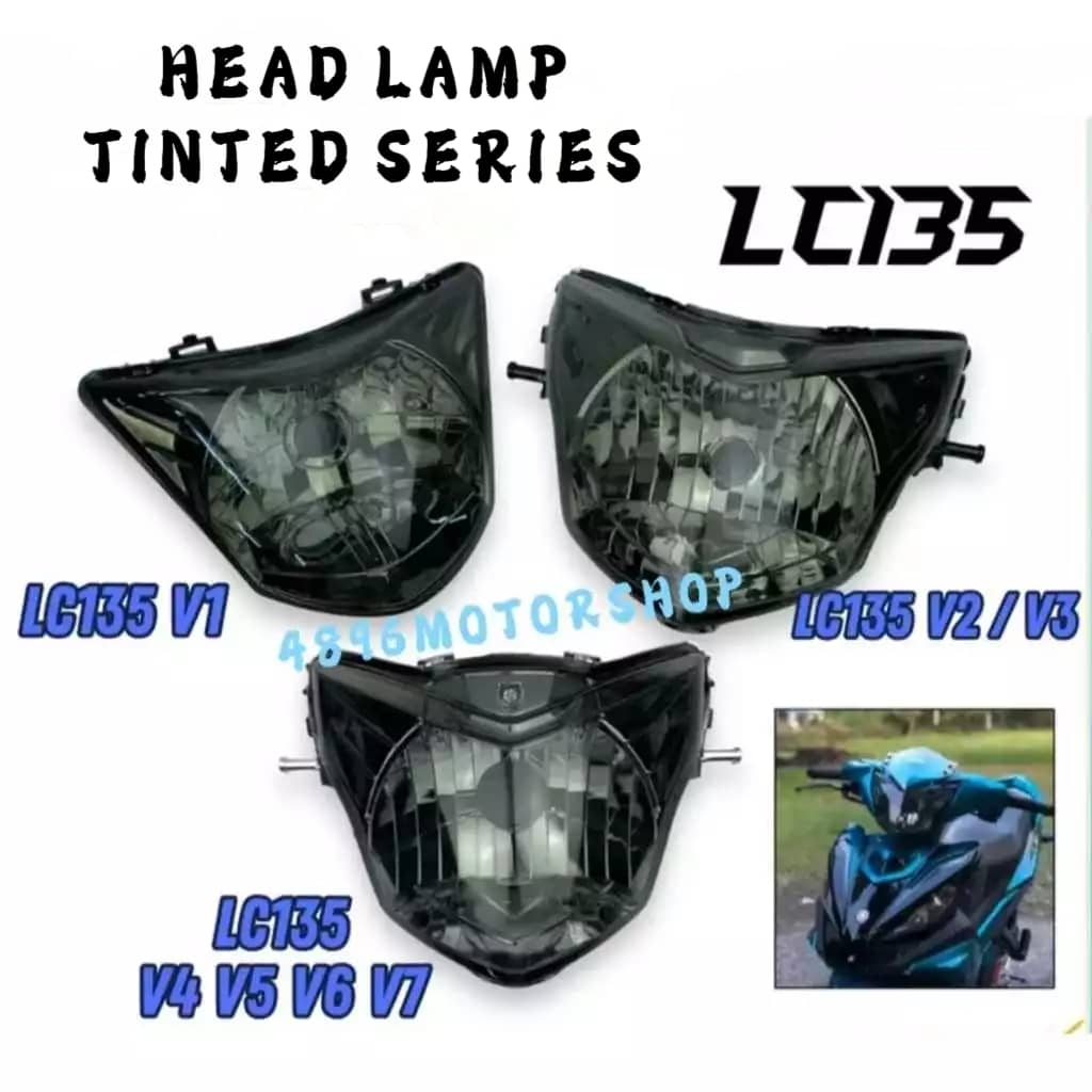 Yamaha LC135 LC V1 V2 V3 V4 V5 V6 V7 ด้านหน้าหัวโคมไฟ TINTED / LAMPU ...