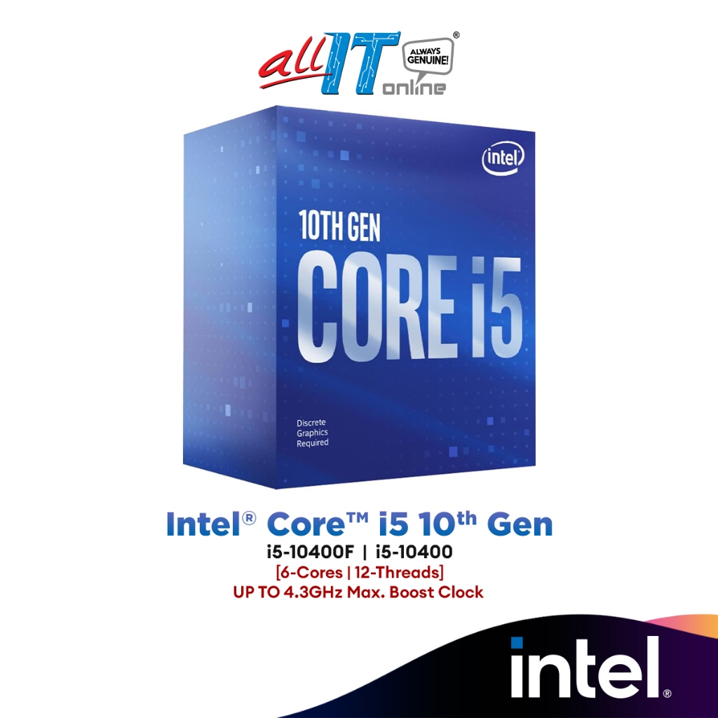 Intel CoreTM i5-10400F / i5-10400 (6-Core/12-เกลียวโปรเซสเซอร ์ Intel ...