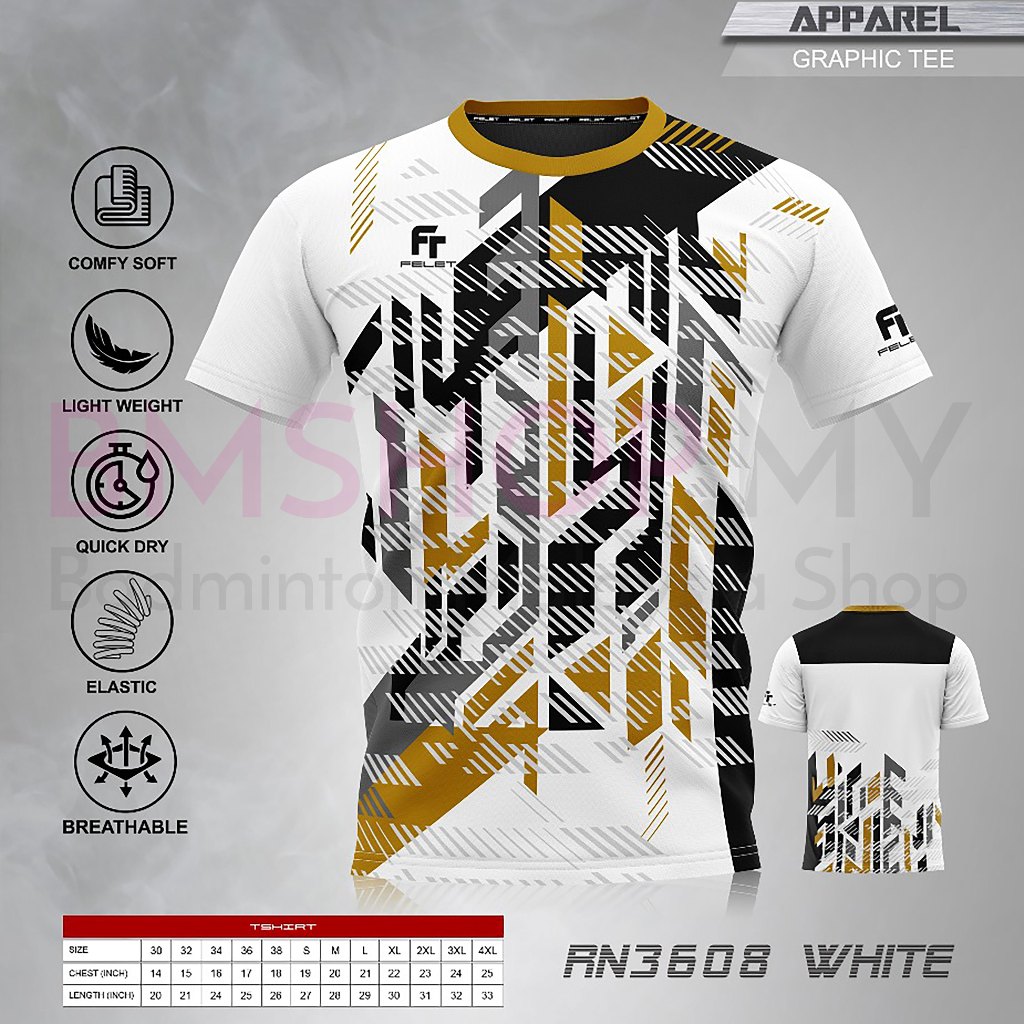 Felet เสื้อทัวร์นาเมนต์ และกางเกง RN3608F CM206 (สีขาว) | Shopee Thailand