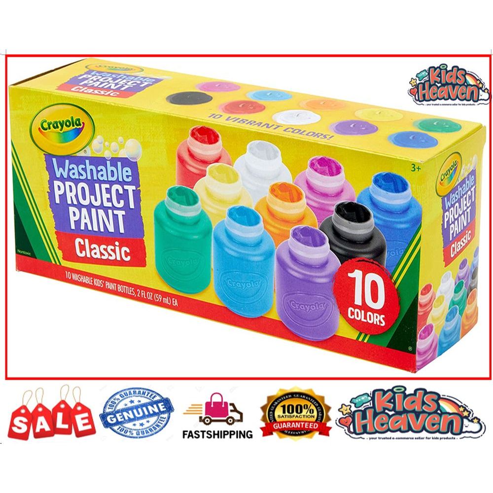 Crayola Washable Kids Paint Classic / Neon / Glitter Colour 6ct/ 10ct ...
