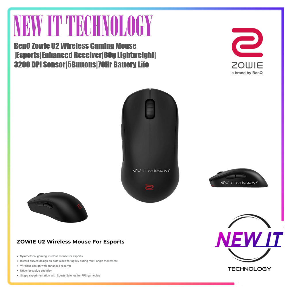 BenQ Zowie U2 Wireless Gaming Mouse|Esports|Enhanced Receiver|60g ...