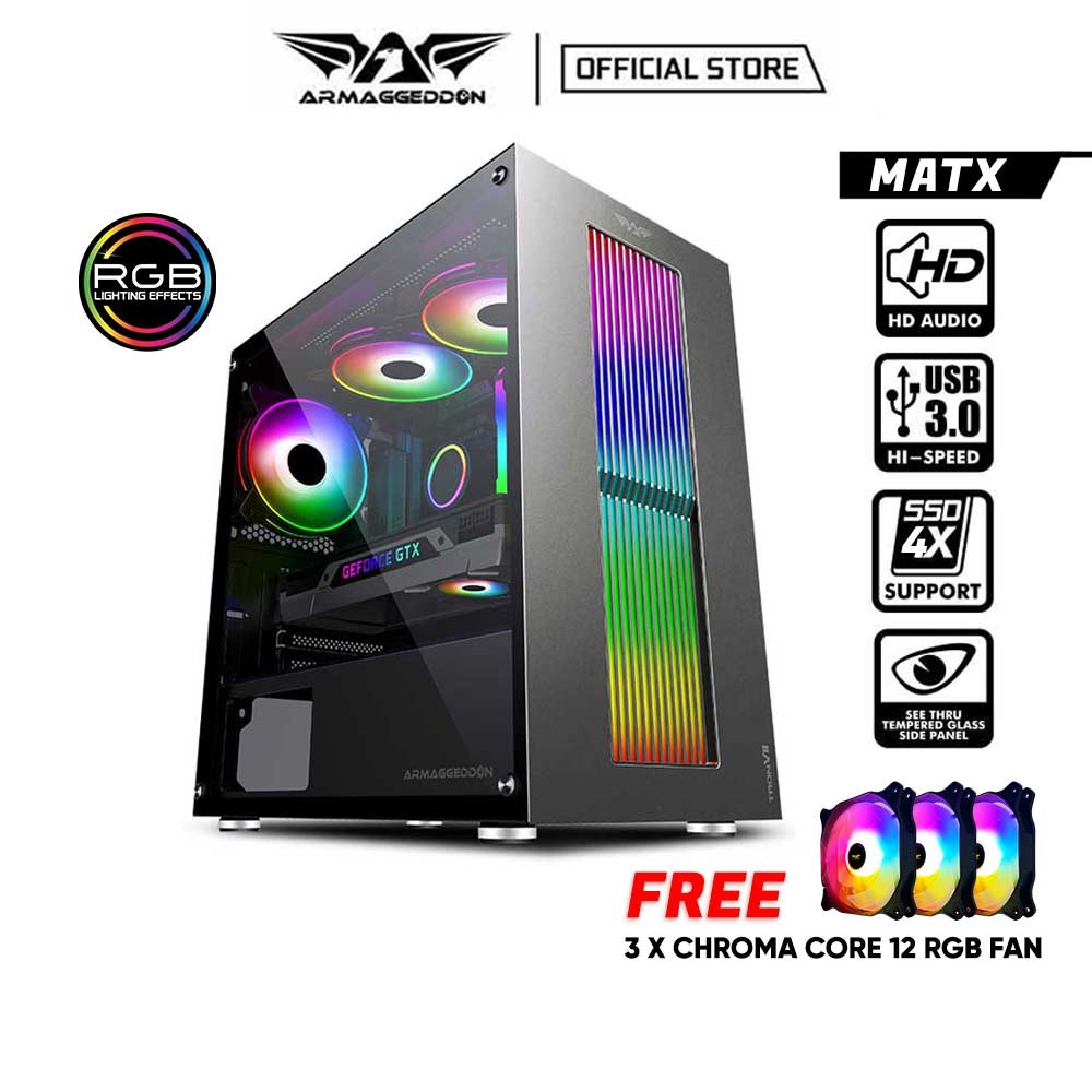 (CLEARANCE) Armaggeddon Tron VII MATX PC Case ARGB Aura Sync Led Strip ...