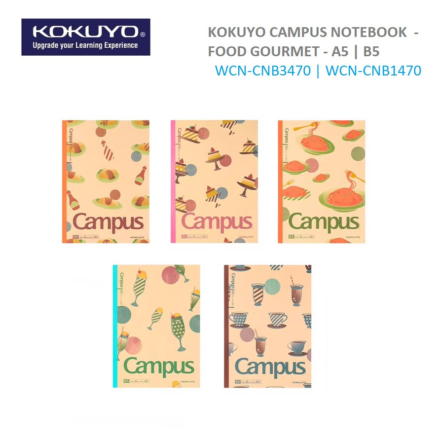 Kokuyo Campus Notebook Kraft Cover - A5 B5 - FOOD GOURMET (สีสุ่ม ...