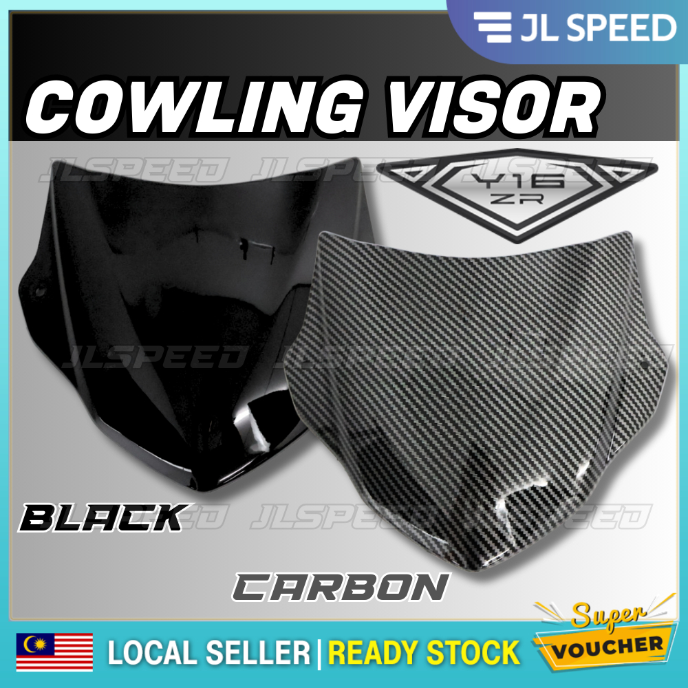 Yamaha Y16ZR ด้านหน้า Cowling Visor หมวกกระจกกระจกเลนส์คาร์บอน/สีดํา ...
