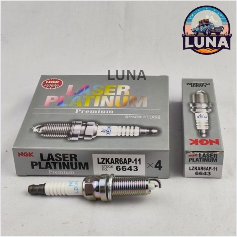 Ngk LASER IRIDIUM LZKAR6AP-11 6643 หัวเทียน LASER NISSAN LATIO, ALMERA ...