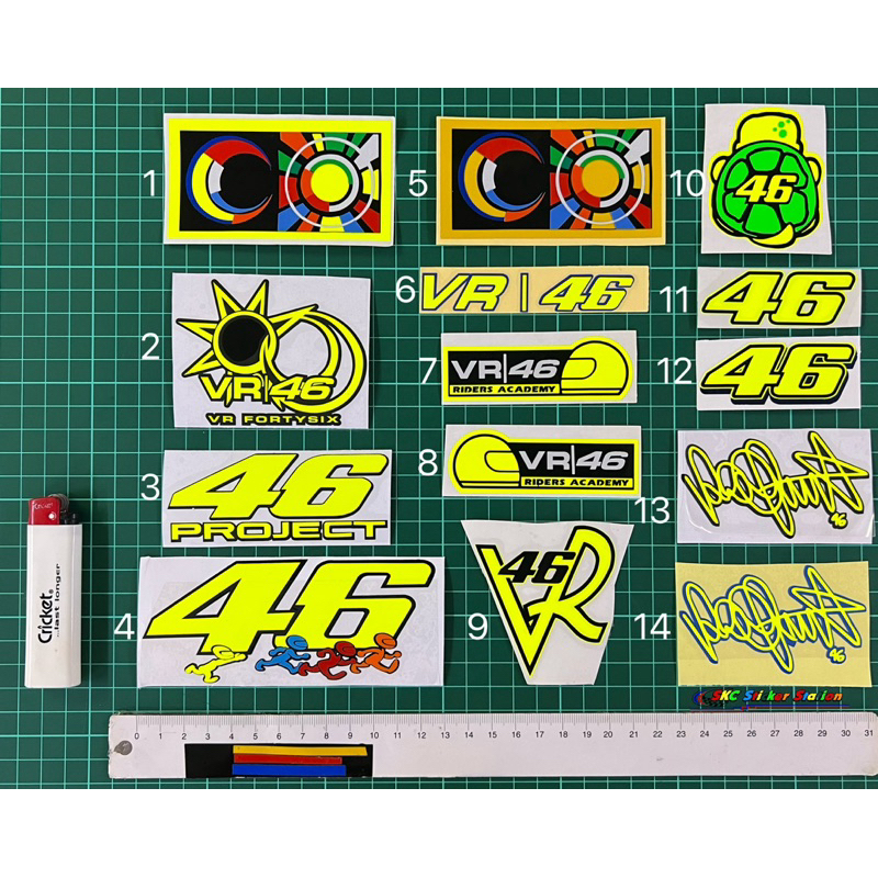 46 The Doctor / vr46 / 46 การออกแบบโครงการสติกเกอร์ตัดทับซ้อนกัน ...